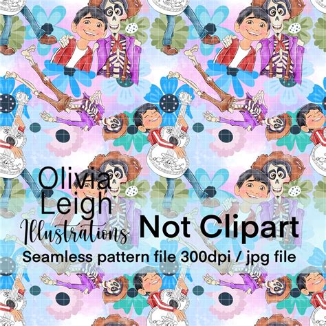 Coco Repeat Seamless Pattern Digital Paper Digital Download Printable Etsy