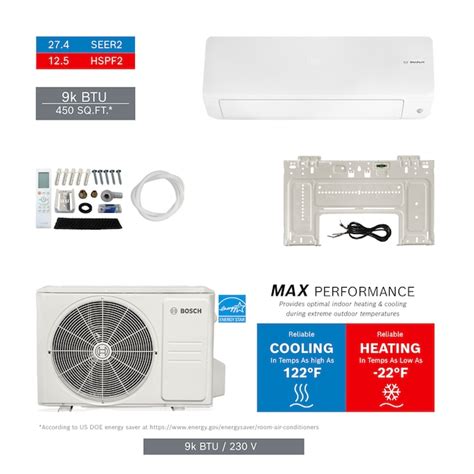 Bosch Climate 5000 Pro Pack 1 Zone 9000 Btu Ductless Mini Split Air
