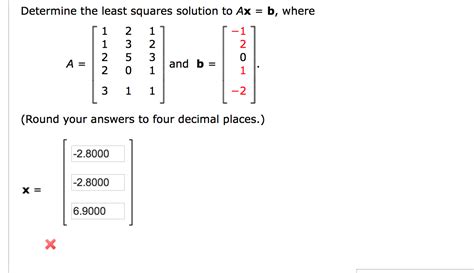 Find The Least Squares Solution Calculator