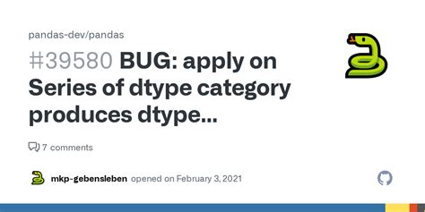 Bug Apply On Series Of Dtype Category Produces Dtype Category When Float Was Expected · Issue