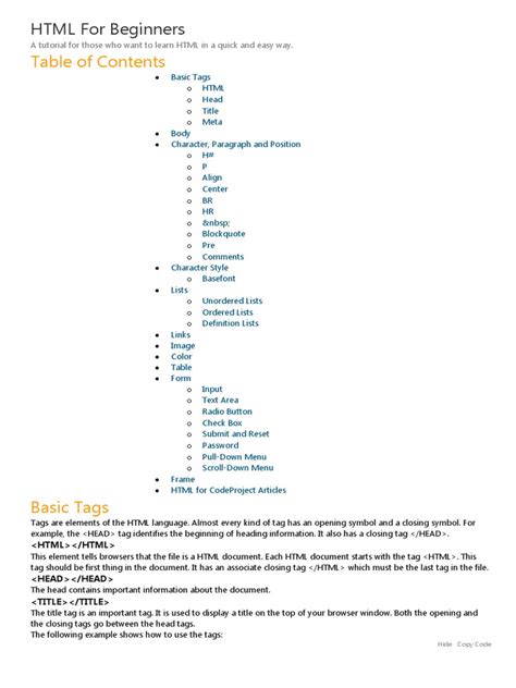Html For Beginners Pdf Hyperlink Html Element