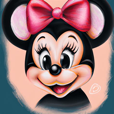 Realistic Colorful Drawing Of Minnie Mouse · Creative Fabrica