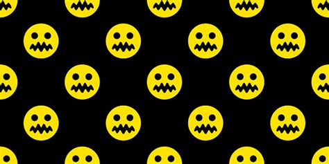 웃는 얼굴 원활한 패턴 벡터 이모티콘 아이콘 할로윈 두개골 유령 스카프 고립 반복 벽지 타일 배경 만화 일러스트 낙서 디자인 10월에 대한 스톡 벡터 아트 및 기타 이미지