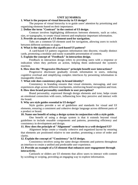 Unit 22marks Pdf User Interface User Interface Design
