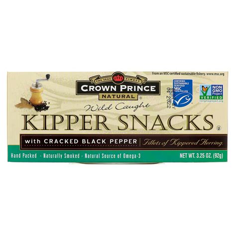Crown Prince Natural Kipper Snacks With Cracked Black Pepper 325 Oz 92 G Iherb
