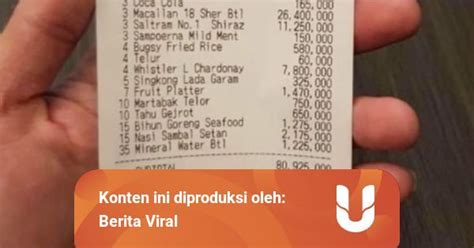Heboh Struk Makan Rp106 Juta Harga Singkong Dan Tahu Gejrot Ratusan
