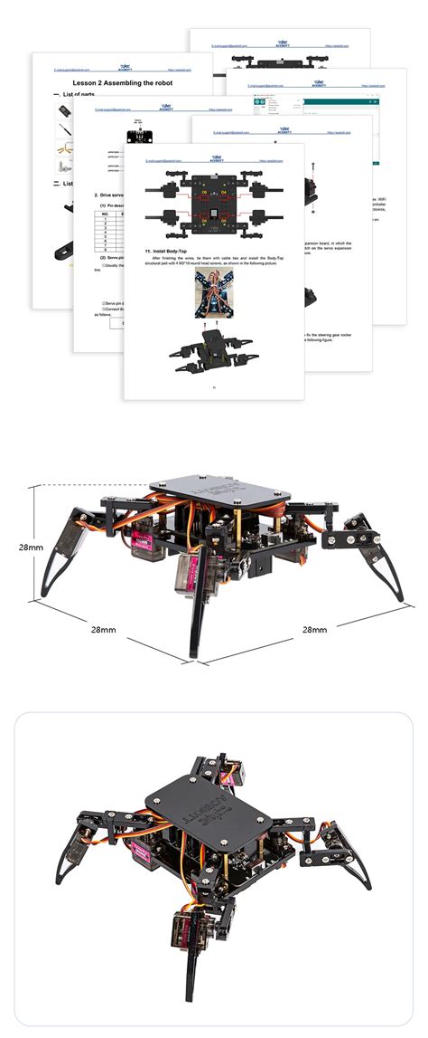 acebott qd020 spider robot kit ielectrony