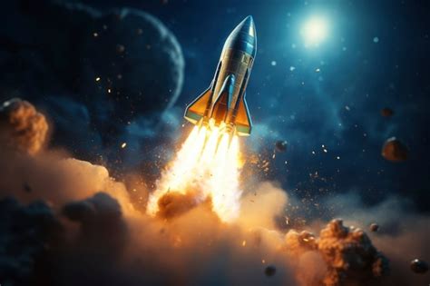 미래적 인 우주 로켓 의 모습 Ai 생성 이미지
