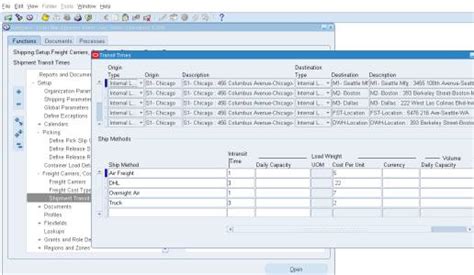 Shipment Transit Times Setup Oracle Apps Community