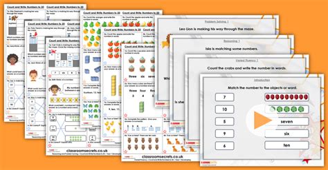 01 Count And Write Numbers To 20 Classroom Secrets
