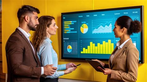 Collaborative Data Analysis In A Modern Office Environment Premium Ai Generated Image