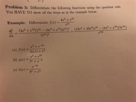solved problem 5 differentiate the following functions