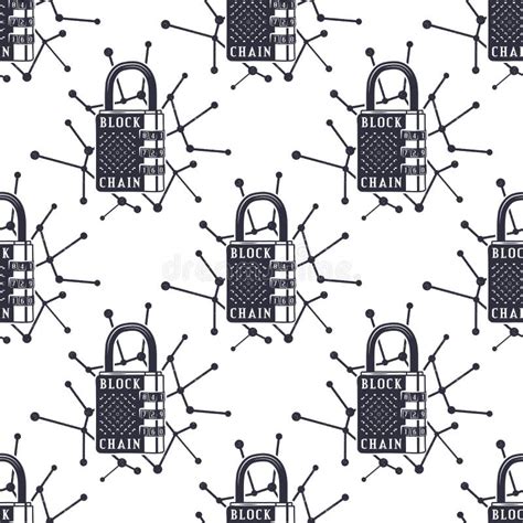 Blockchain Security Seamless Pattern Stock Vector Illustration Of