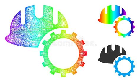 Spectrum Net Gradient Development Hardhat Icon Stock Vector