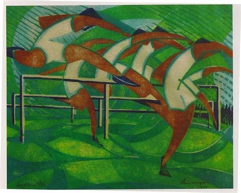 William Greengrass Hurdlers Linocut Prints Linocut Art Prints
