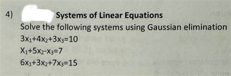 Solved Systems Of Linear EquationsSolve The Following Chegg