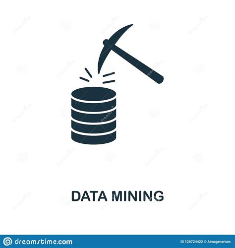Data Mining Icon Monochrome Style Design From Big Data Icon Collection Ui Pixel Perfect