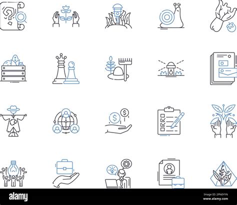 Farming Industry Outline Icons Collection Agriculture Crops