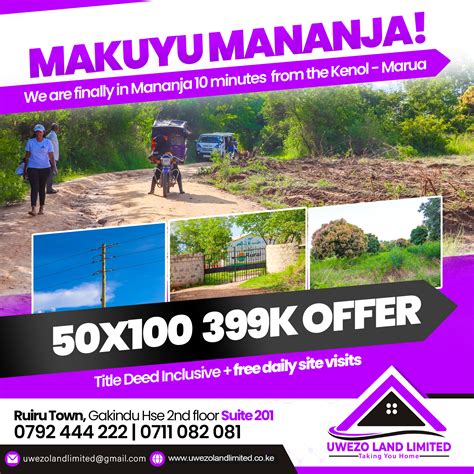 Uwezo Land Limited 𝗪𝗘 𝗔𝗥𝗘 𝗙𝗜𝗡𝗔𝗟𝗟𝗬 𝗜𝗡 𝗠𝗔𝗞𝗨𝗬𝗨 𝗠𝗔𝗡𝗔𝗡𝗝𝗔 Own A Prime Plot Near Mananja Town Centre