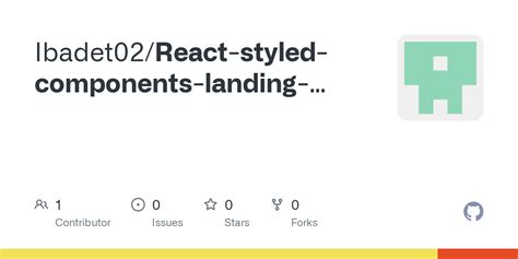 Github Ibadet02 React Styled Components Landing Page