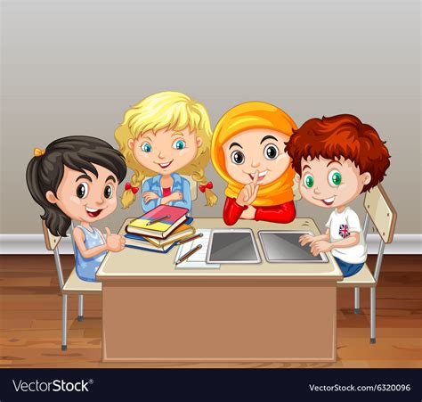 Classroom Group Work Cartoon
