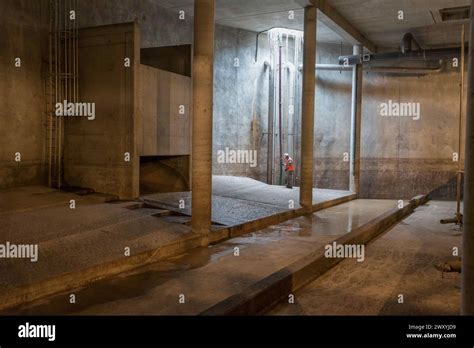 Inspection Of A Stormwater Basin Retention Basins Are Used To Manage