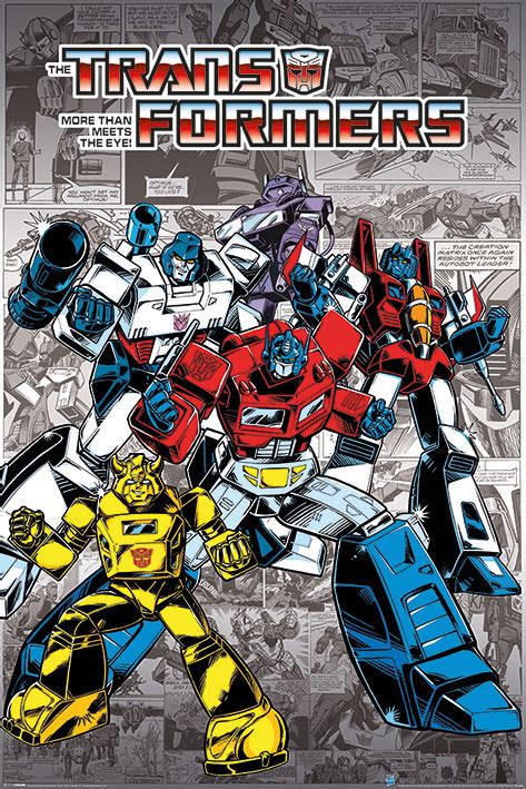 Transformers G1 Retro Comics Póster Lámina Compra En Posterses