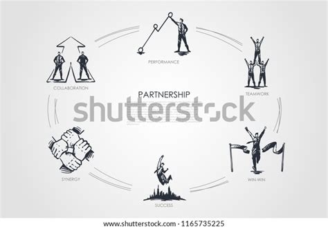 Partnership Teamwork Win Win Collaboration Performance Synergy Stock Vector Royalty Free