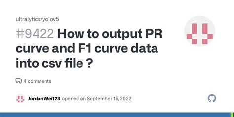 How To Output Pr Curve And F1 Curve Data Into Csv File · Issue 9422 · Ultralyticsyolov5 · Github