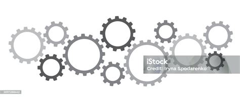 연결된 톱니바퀴 기어 비즈니스 기어 휠은 흰색 배경에 고립되어 있습니다 벡터 일러스트 레이 션입니다 0명에 대한 스톡 벡터 아트 및 기타 이미지 Istock