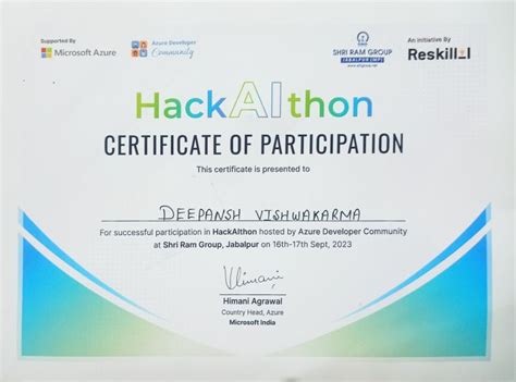 Deepansh Vishwakarma On Linkedin Hackaithon Reskilll Microsoftazure Hackathon