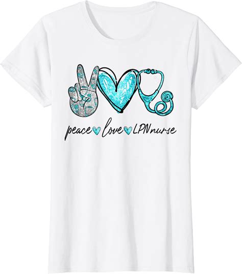 Peace Love Lpn Nurse Hand Sign Peace Lovers T Shirt