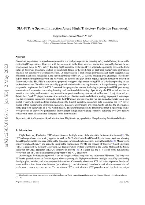 Pdf Sia Ftp A Spoken Instruction Aware Flight Trajectory Prediction