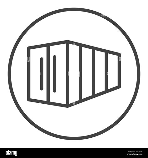 Shipping Container Vector Round Icon Or Symbol In Modern Outline Style
