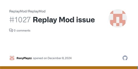 Replay Mod Issue · Issue 1027 · Replaymodreplaymod · Github