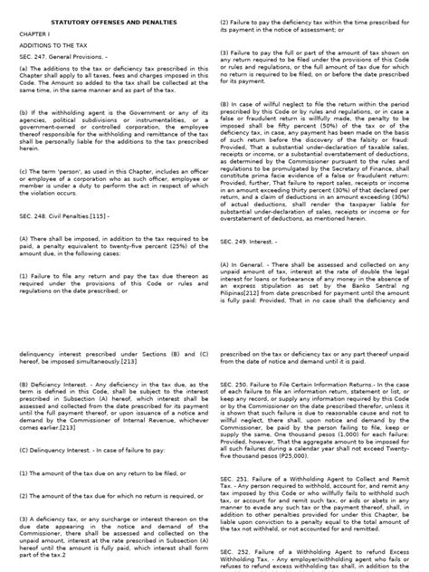 Tax Code Part 11 Statutory Offenses And Penalties Pdf Taxes