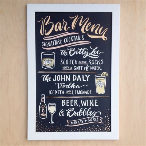 Bar Menu Chalkboard Ideas Chalk Bar Menu Bar Menu Blackboard Bar