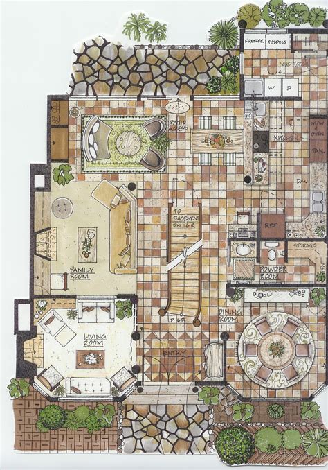 Rendered Floor Plan Architecture