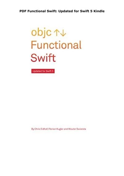 Pdf Functional Swift Updated For Swift 5 Kindle