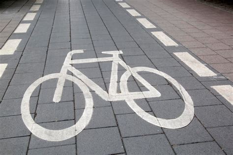 Premium Photo Cycle Path Symbol On Diagonal Tilt