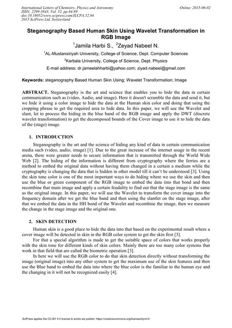 Pdf Steganography Based Human Skin Using Wavelet Transformation In Rgb Image