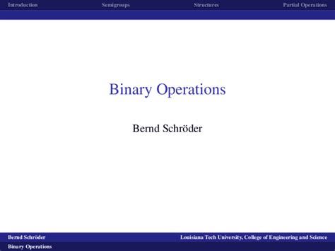 Binary Operations Lecture Notes Number Theory Docsity