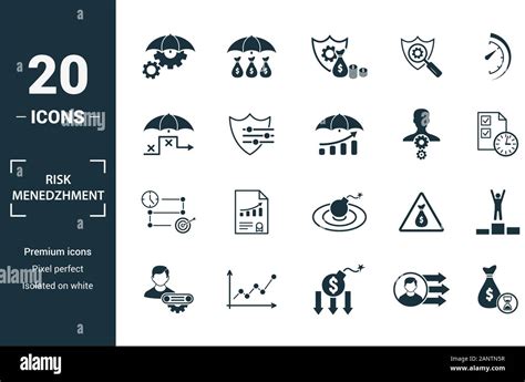 Risk Management Icon Set Include Creative Elements Risk Management