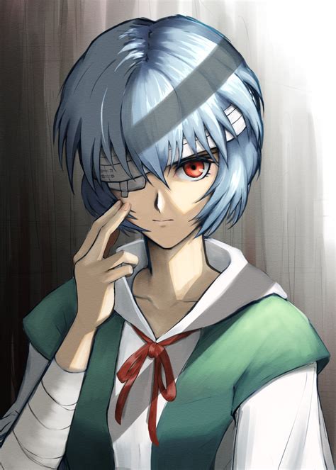 Safebooru 1girl A Keru Absurdres Ayanami Rei Bandage Over One Eye