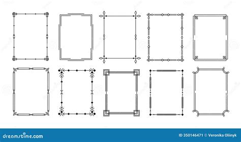 Simple Geometric Line Square Frames Minimalist Rectangular Border With Clean Linear Patterns
