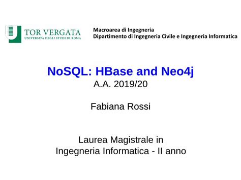Pdf Nosql Hbase And Neo4j · • The Column Oriented Architecture