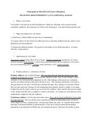 Cell Bio Lab Exam Pdf Study Guide For Biol Lab Exam Points EXAM WILL BEGIN