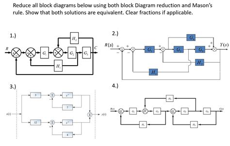 reduce all block diagrams below using both block diagram course hero
