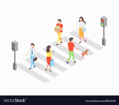 Crosswalk Isometric Concept Royalty Free Vector Image