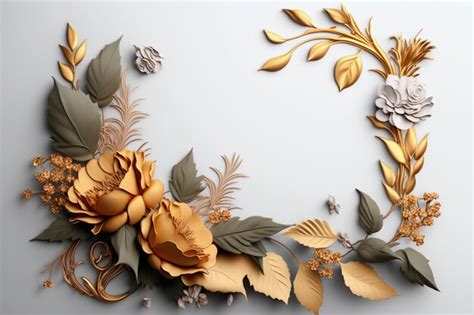 Premium Ai Image Floral Frame Ai Generative